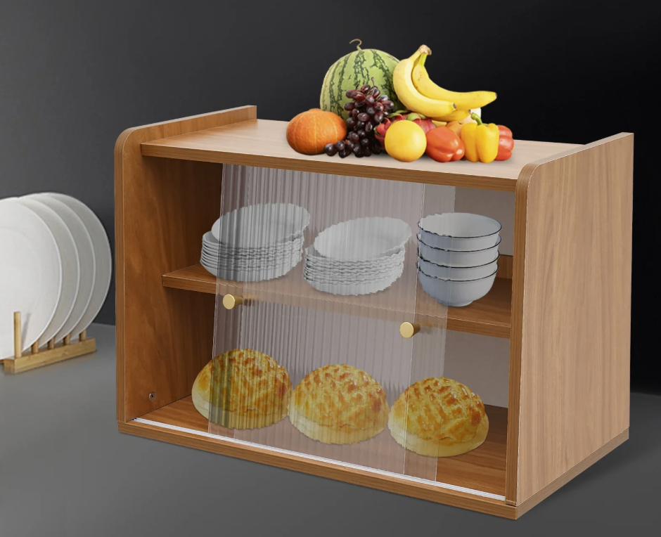 2-Tier Wooden Countertop Storage Cabinet – Shop Woodika